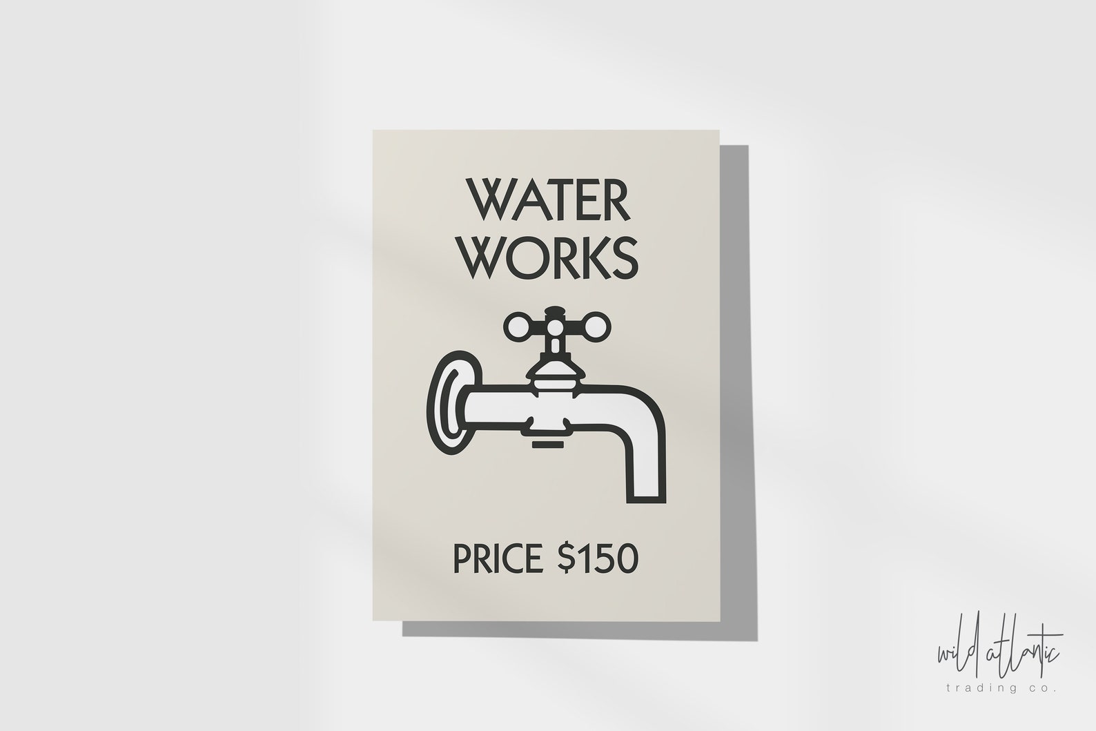 Printable Monopoly Inspired Water Works Retro Print Dollar in - Etsy