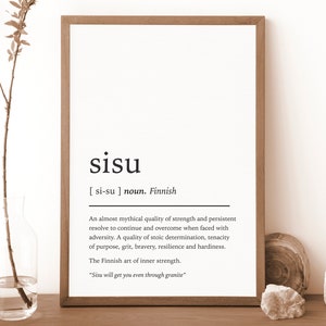 Printable Sisu Definition Print, Finnish Wall Art, Living Room Decor ...