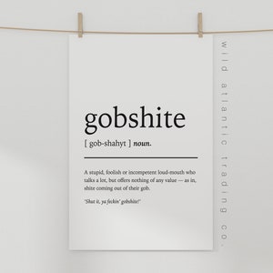 Printable Gobshite Definition Print | Norn Iron / Irish Slang, Sayings ...