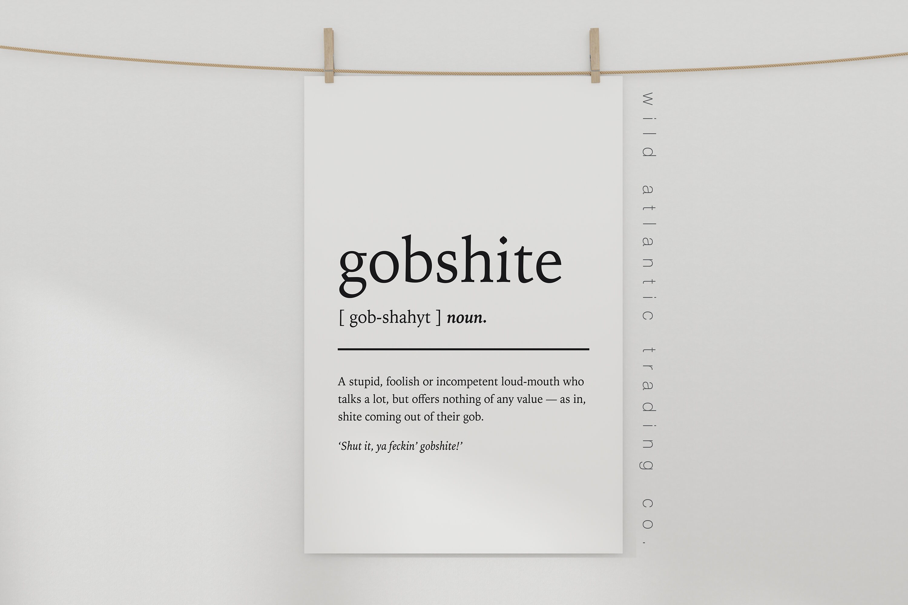 Printable Gobshite Definition Print Norn Iron / Irish Slang - Etsy