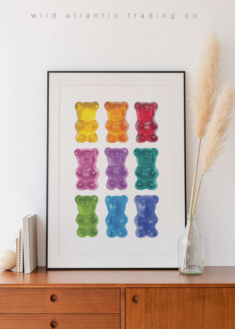 Printable Rainbow Gummy Bears Print Gummy Bear Poster Candy - Etsy