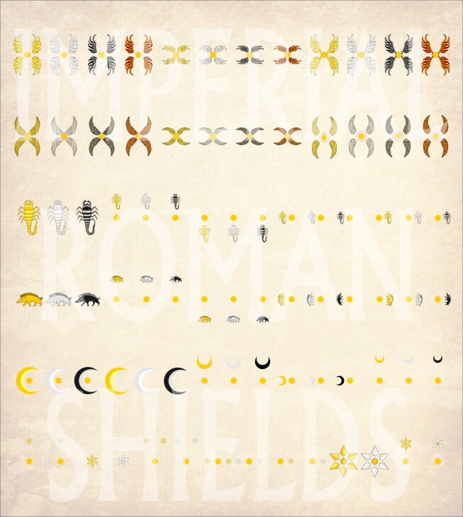 Rectangle Imperial Roman Shields for Game Counter and Miniature Shields ...