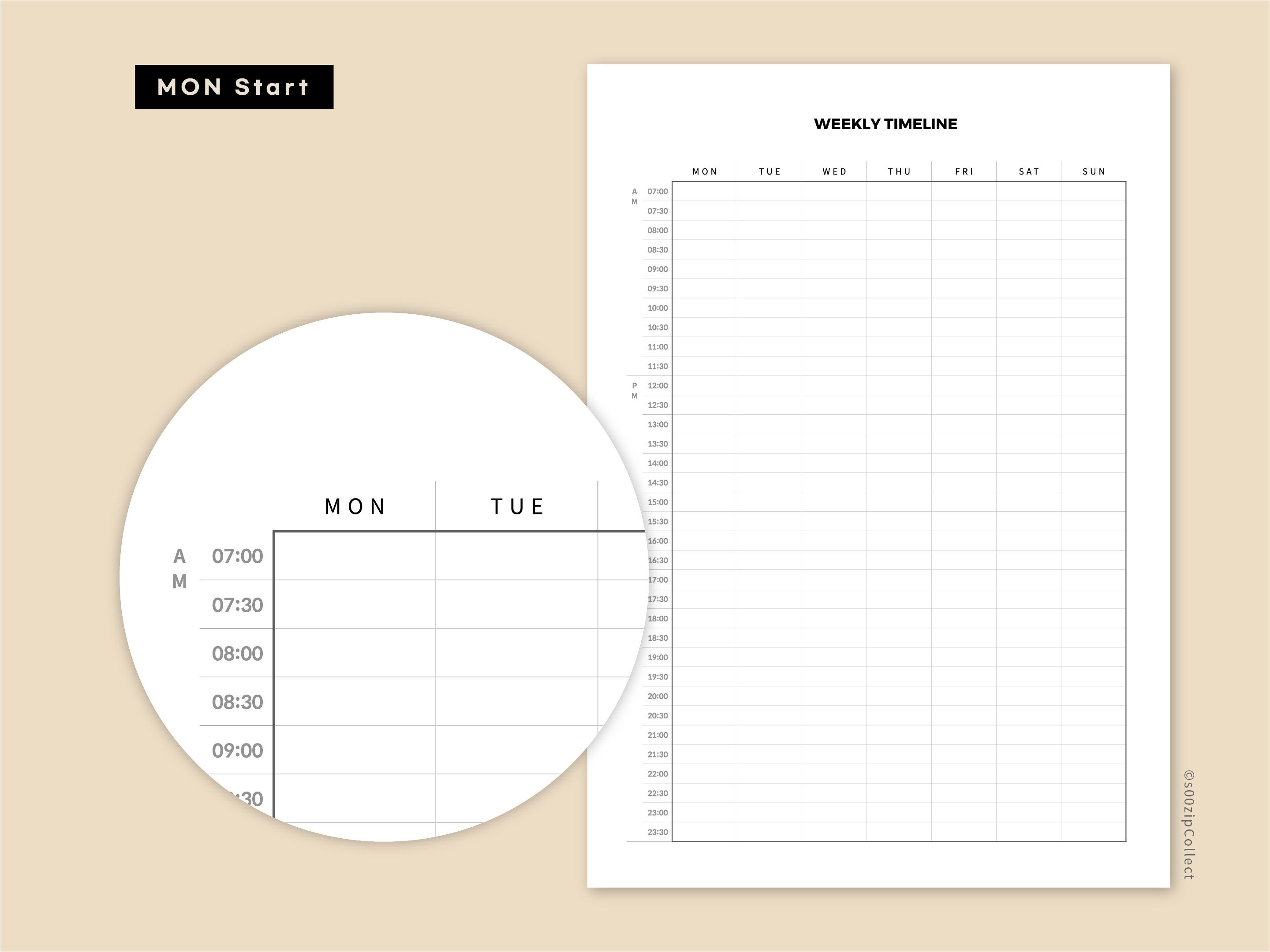 Weekly Timeline - Printable A4 Sized | Weekly Planner, Weekly Tracker ...