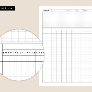 Timeline Chart for 8 Weeks - A4 Sized | Project Planner, Project ...