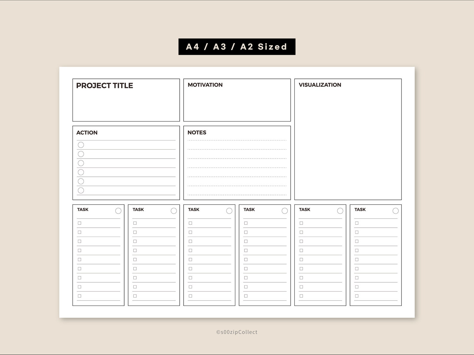 Project in One Page | A4, A3, A2, US Letter Sized | Project Poster ...