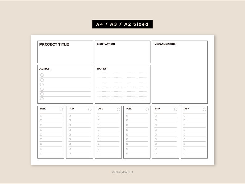 Project in One Page | A4, A3, A2, US Letter Sized | Project Poster ...