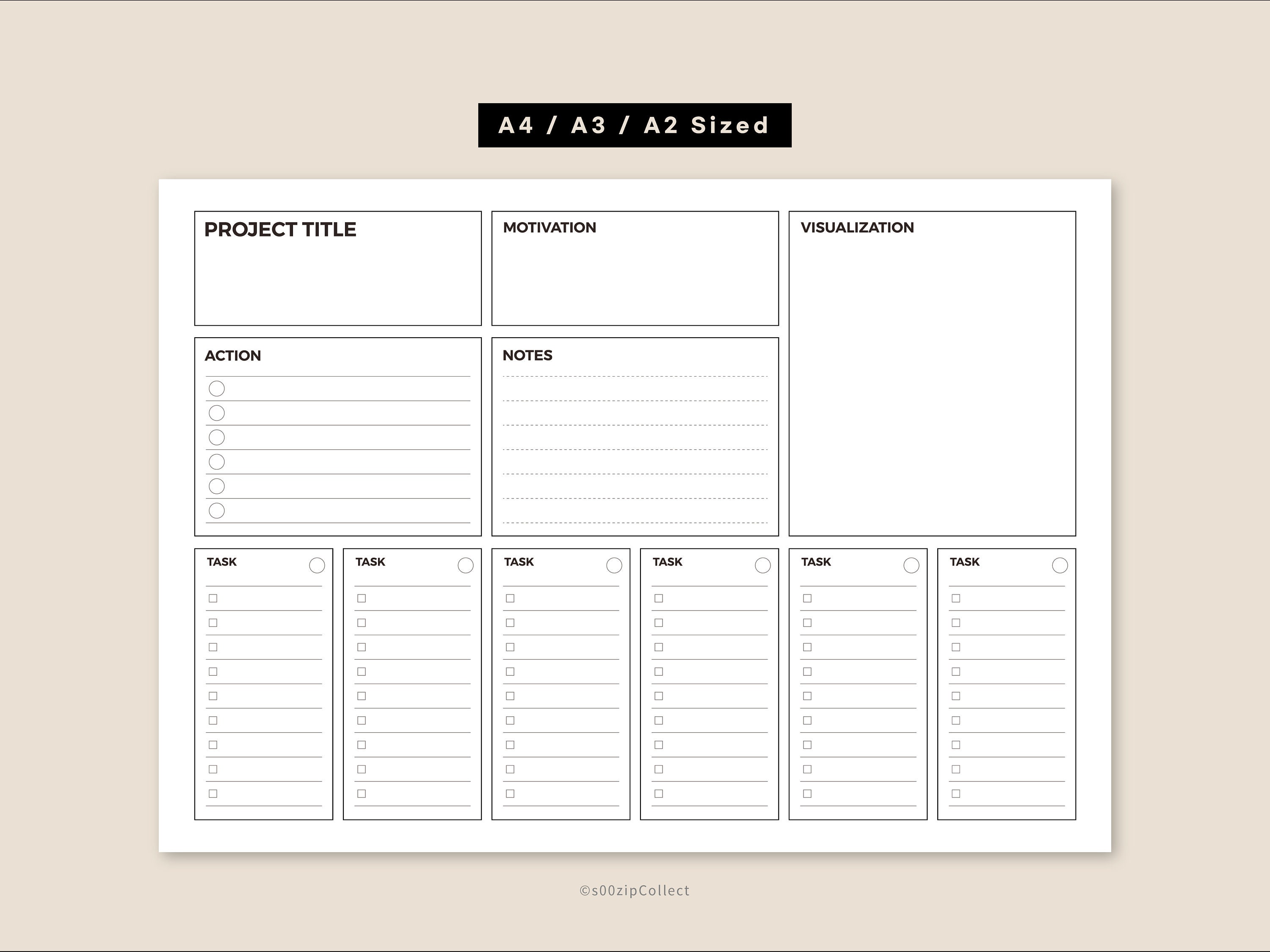 Project in One Page | A4, A3, A2, US Letter Sized | Project Poster ...