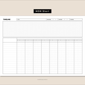 Timeline Chart for 8 Weeks - Vertical A4 Sized | Project Planner ...
