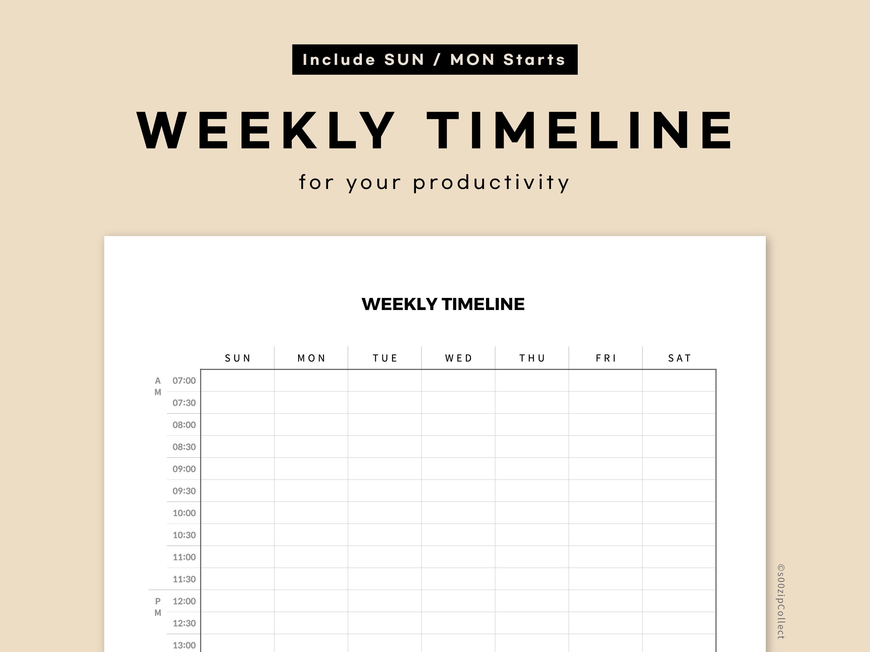 Weekly Timeline - Printable A4 Sized | Weekly Planner, Weekly Tracker ...