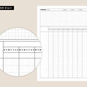 Timeline Chart for 8 Weeks - A4 Sized | Project Planner, Project ...