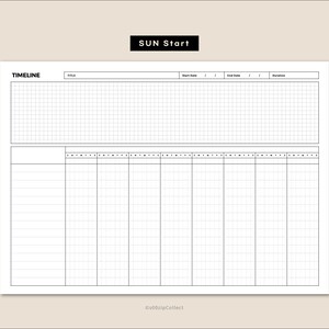 Timeline Chart for 8 Weeks - Vertical A4 Sized | Project Planner ...