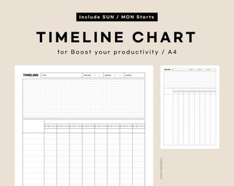 Timeline Chart for 8 Weeks - Vertical A4 Sized | Project Planner ...