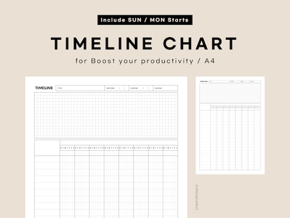 Timeline Chart for 8 Weeks A4 Sized Project Planner - Etsy