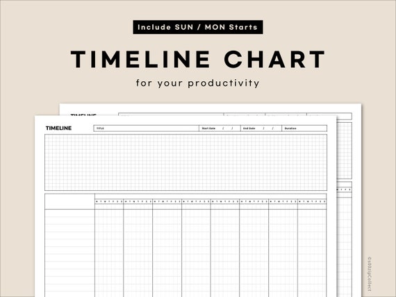 Timeline Chart for 8 Weeks Vertical A4 Sized Project | Etsy