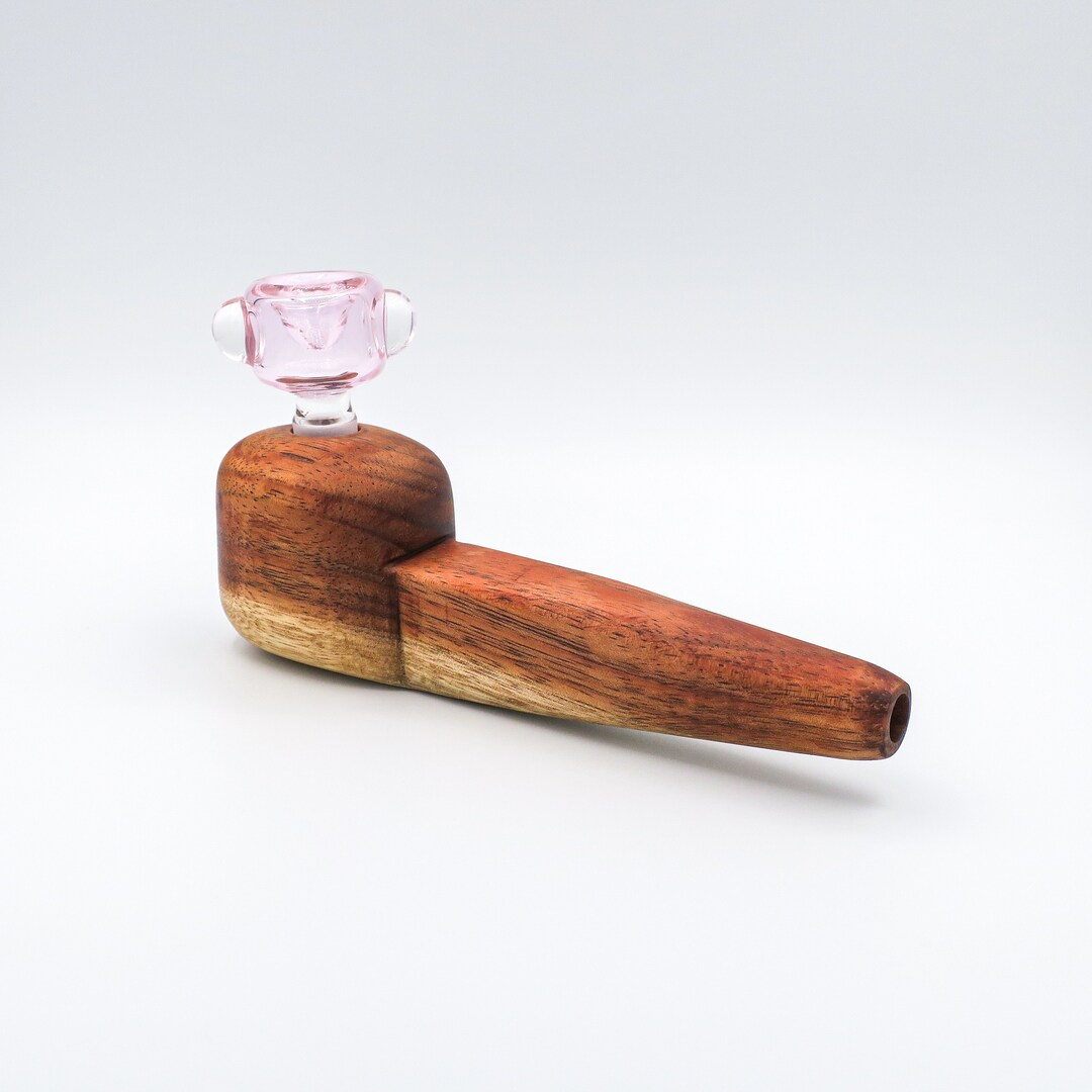 Hawaiian Koa Wood Pipe With Glass Bowl, Hand Carved in Hawaii - Etsy