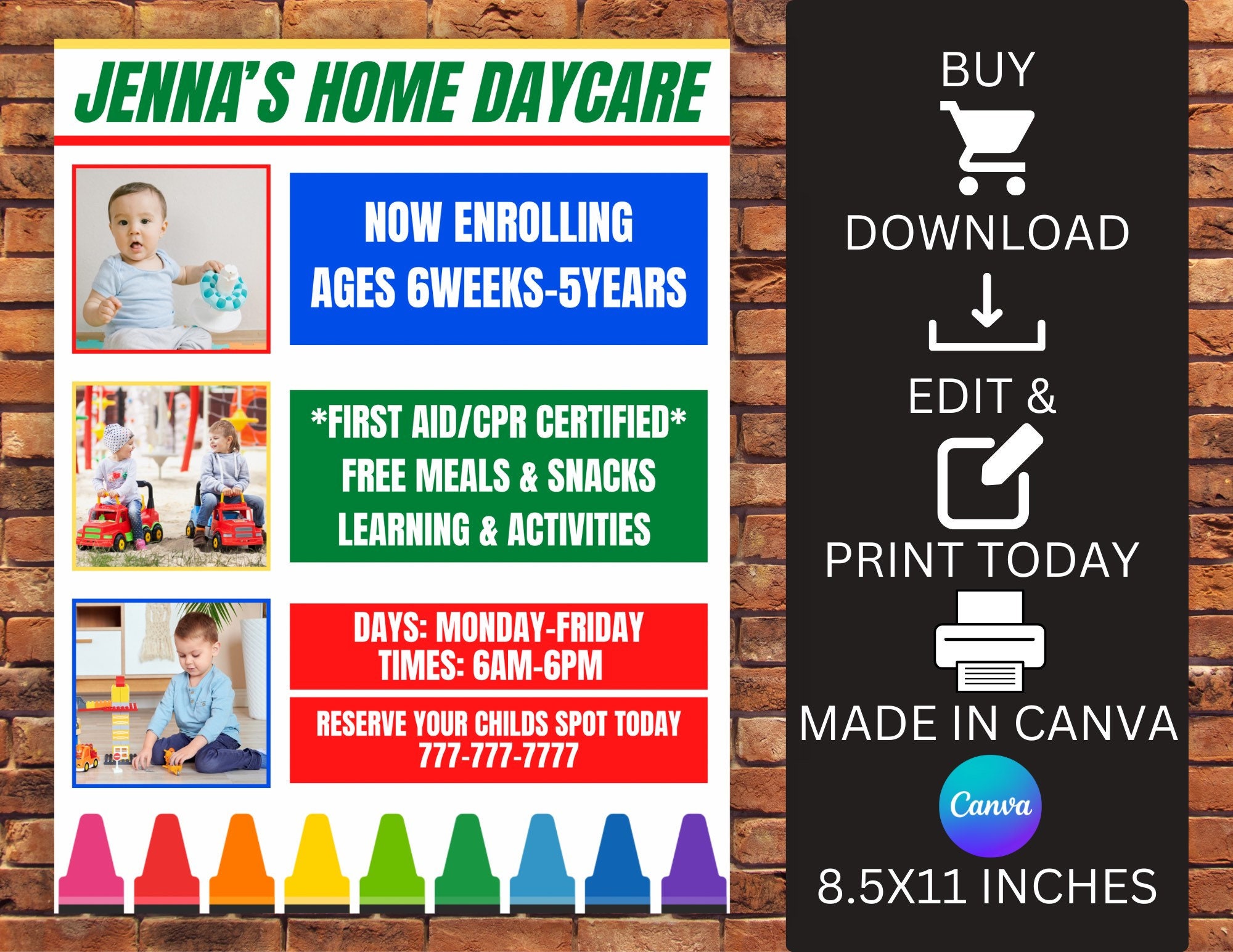 Editable Daycare/preschool Enrollment Flyer Template - Etsy