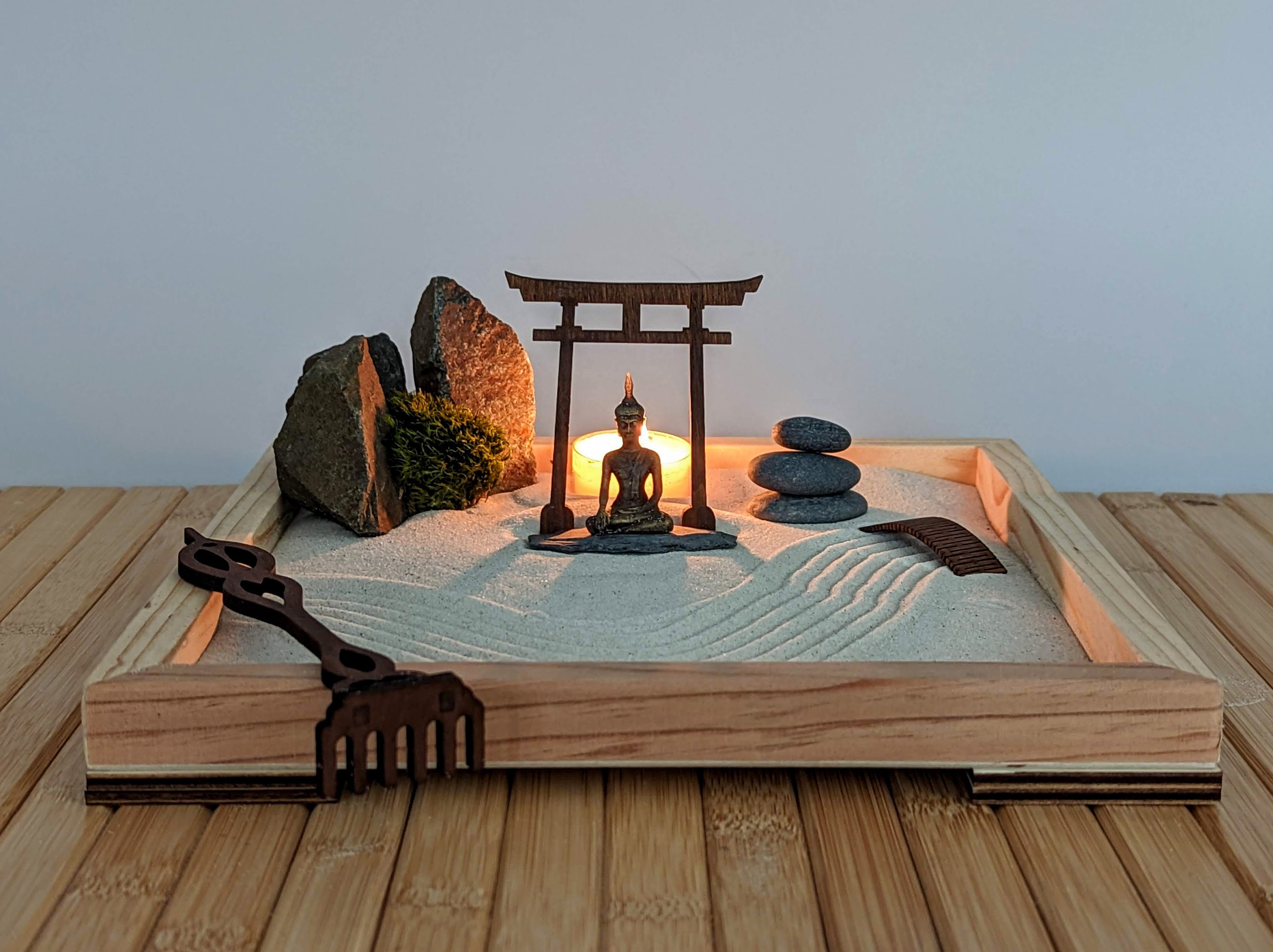 XL Large Zen Garden Made of FSC Solid Wood With Buddha Figure - Etsy ...
