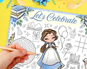 princess belle coloring pages to print