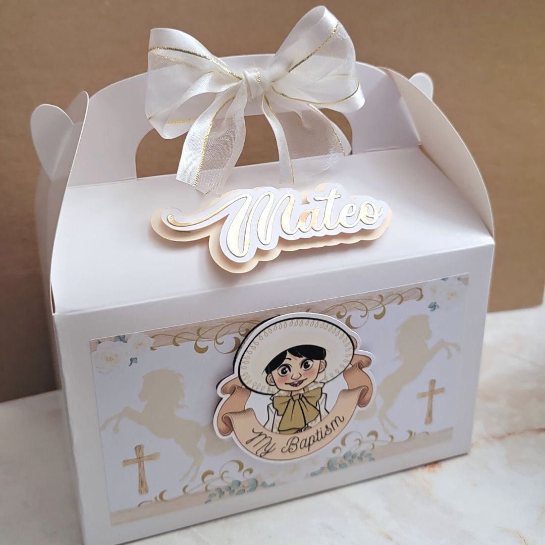 Baby Charro Baptism Party Favor Boxes, Personalized, Charrito Treat ...