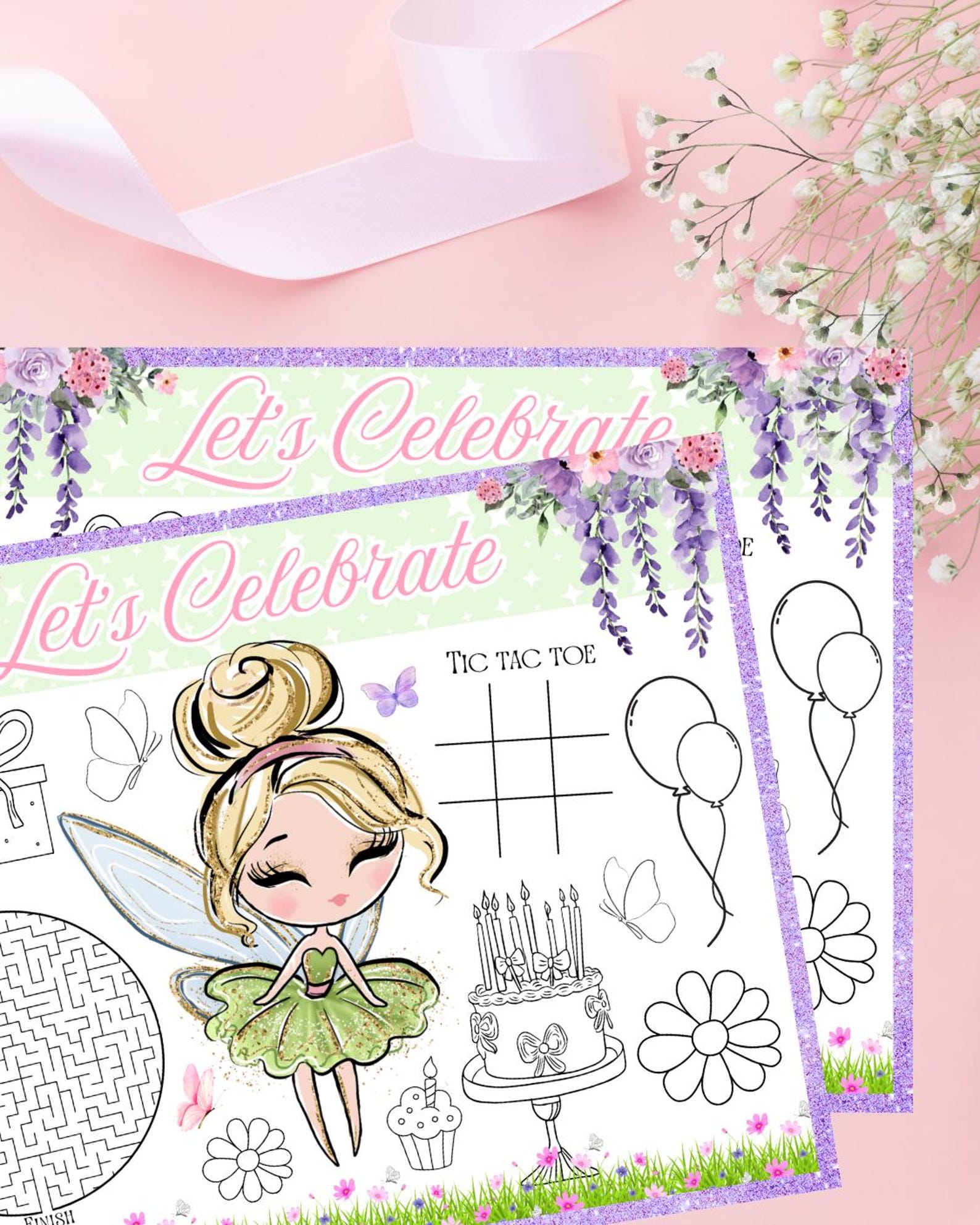 Tinkerbell Birthday Coloring Page, Fairy Party, Activity Sheet ...