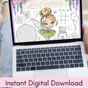 Tinkerbell Birthday Coloring Page, Fairy Party, Activity Sheet ...