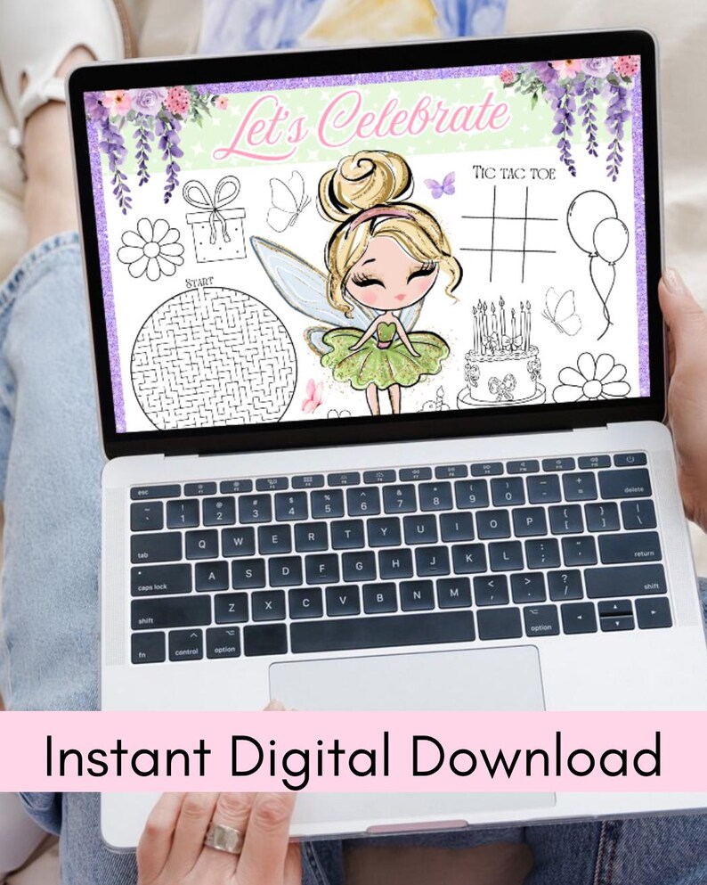 Tinkerbell Birthday Coloring Page, Fairy Party, Activity Sheet ...