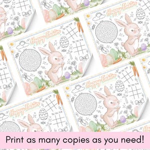 Easter Coloring Page, Spring Bunny Party, Activity Sheet, Printable ...