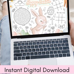 Easter Coloring Page, Spring Bunny Party, Activity Sheet, Printable ...