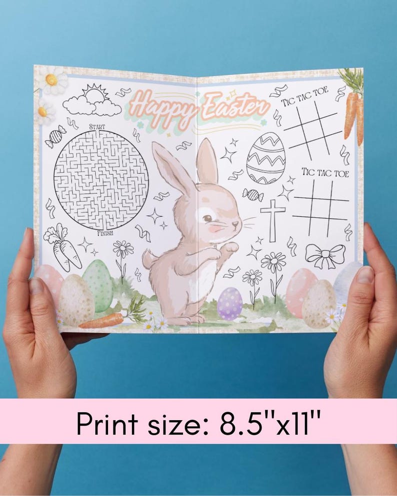 Easter Coloring Page, Spring Bunny Party, Activity Sheet, Printable ...