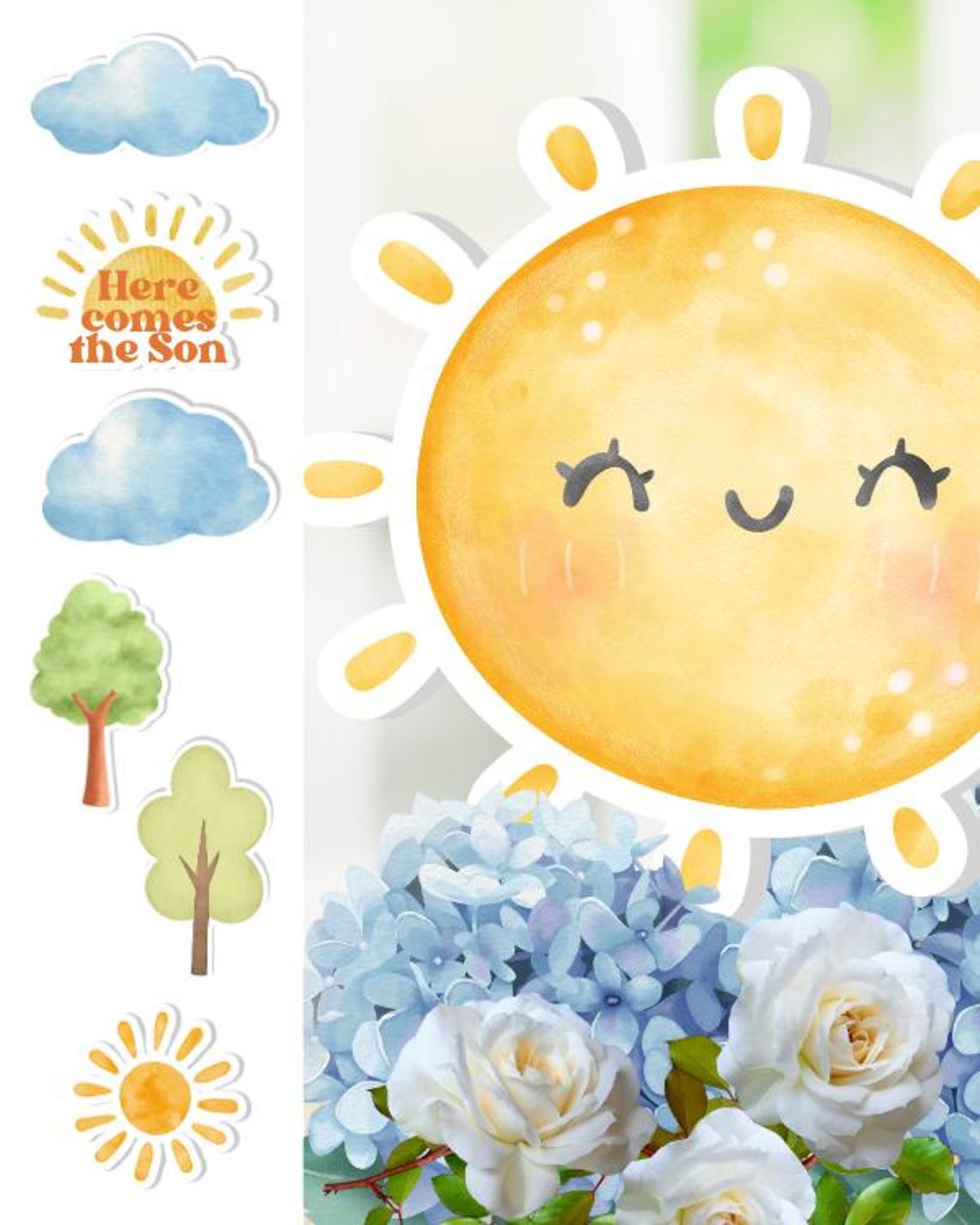Here Comes the Son Party Props, Sun Party Theme, Boy Baby Shower or ...