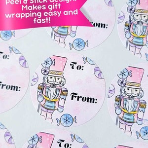 Pink Nutcracker Gift Tag Sticker Labels Peel and Stick - Etsy