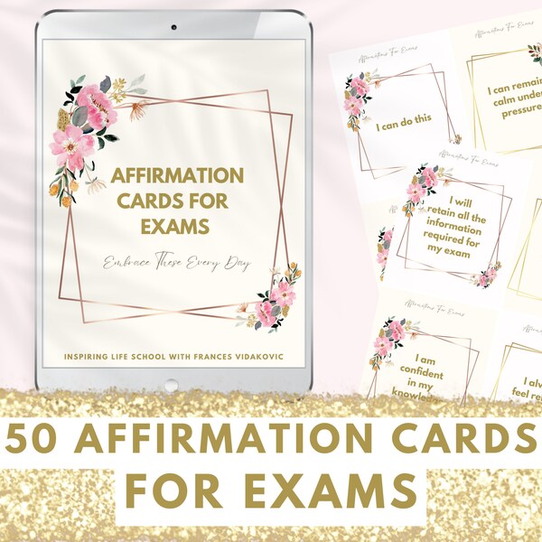 Exam Affirmation Cards - Etsy