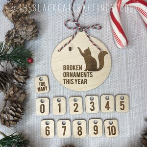 Interactive Cat Broken Ornament Counter Christmas Ornament - Etsy