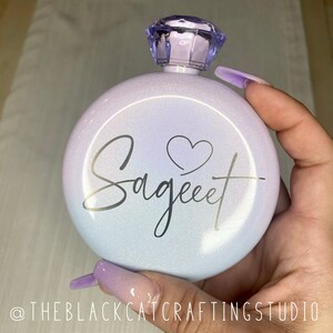 Personalized Glitter Flask With Diamond Lid - Etsy