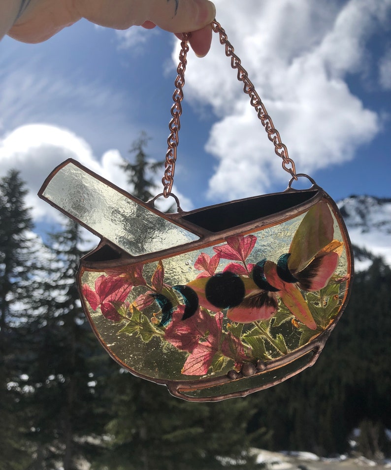 Pressed Sage Mortar & Pestle Stained Glass // Cottagecore - Etsy