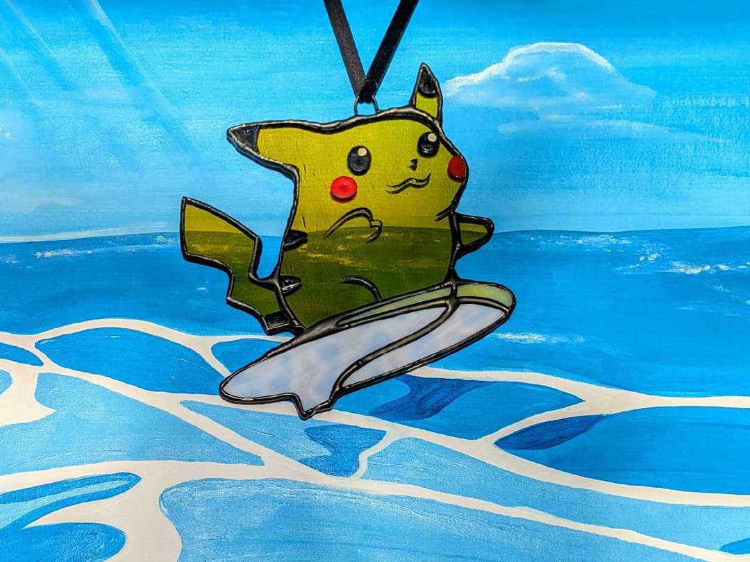 Surfing Rat Stained Glass // Suncatcher // Anime Glass Art // Stained ...