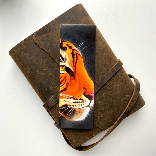 Tiger Bookmark Jungle Themed Burnt Orange Bookmark With Tiger - Etsy