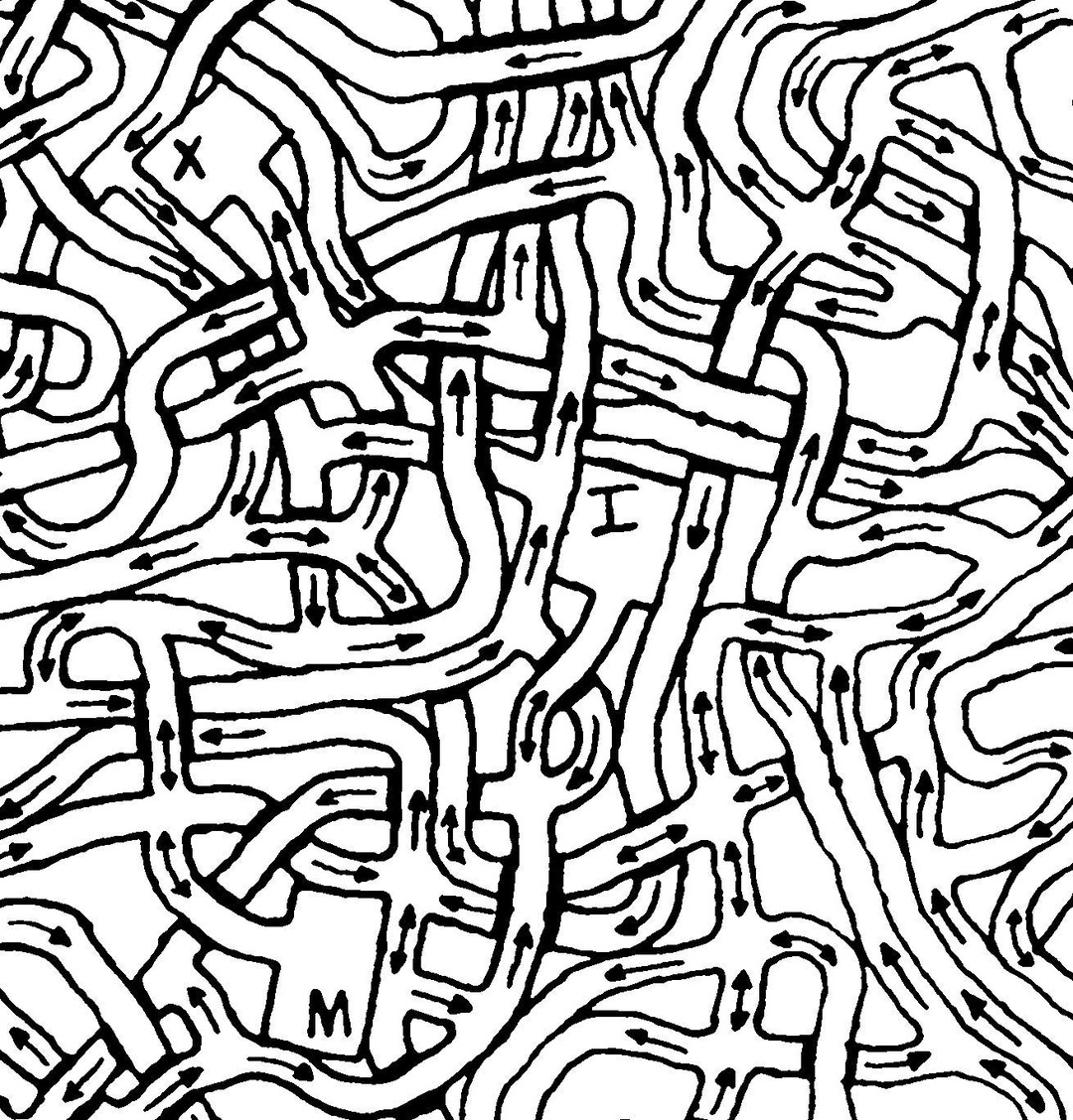 Highway Inspired Hand Drawn Arrow Maze II - Etsy