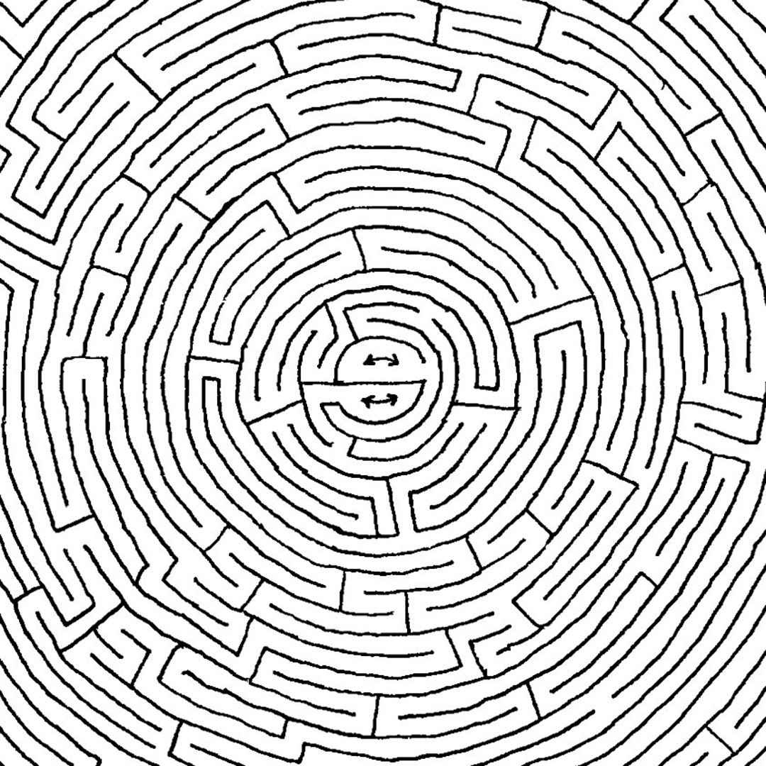 Well Inspired Hand Drawn Circular Maze - Etsy