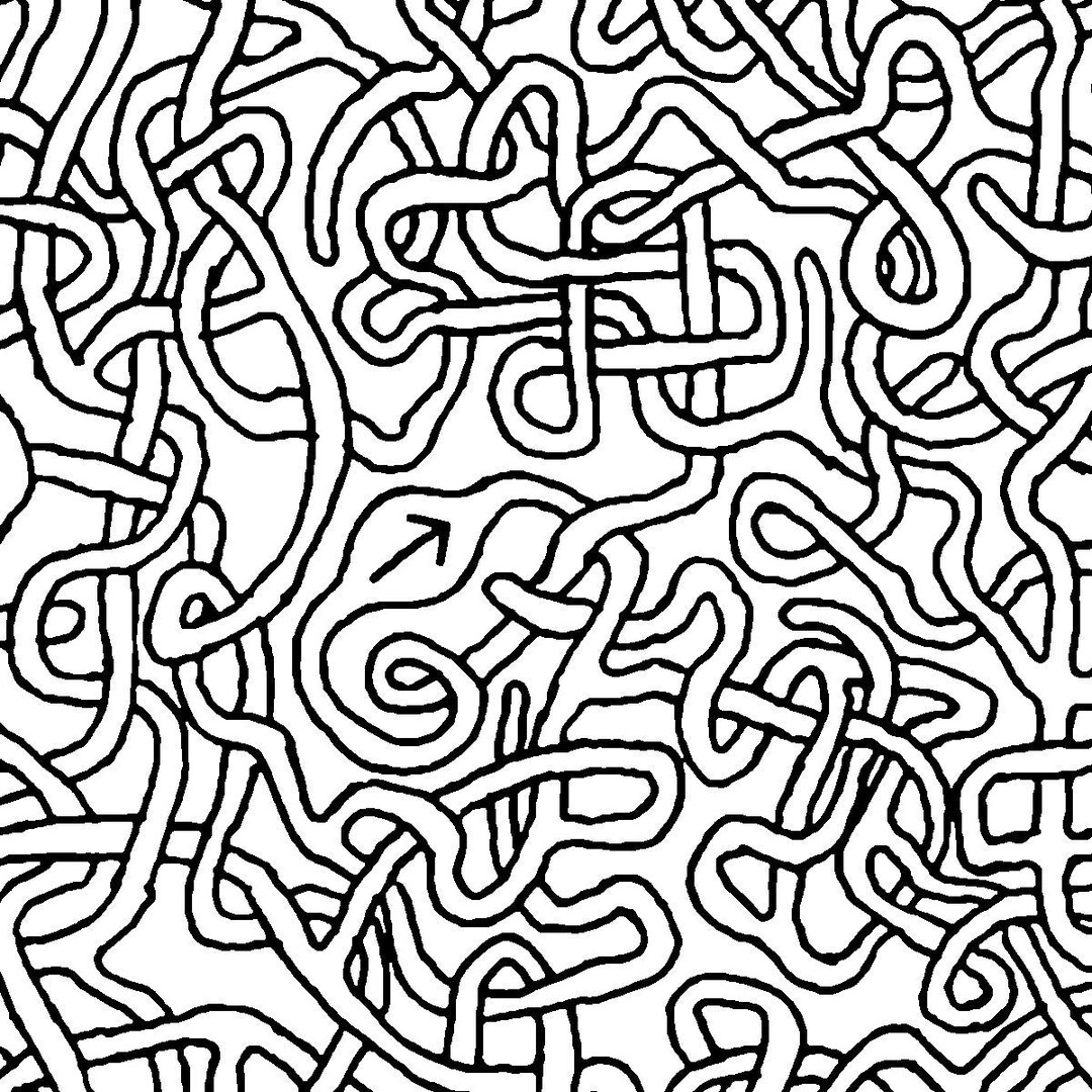 Spaghetti Inspired Hand Drawn Tangle Maze - Etsy Australia