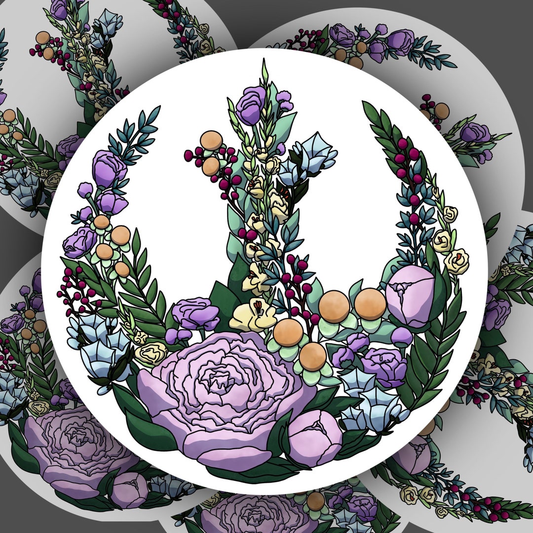 Rebel Logo Floral Sticker - Etsy