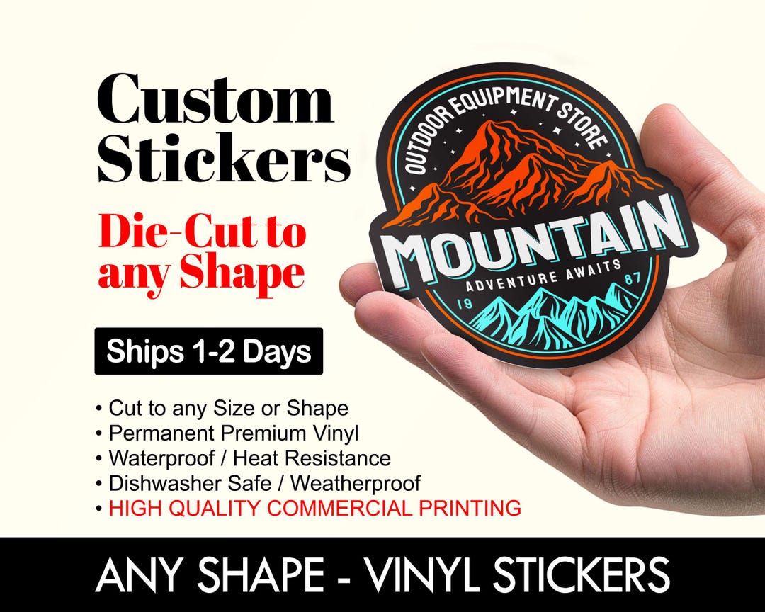 Die Cut Stickers Your Design Cut to Any Shape Waterproof Dishwasher ...