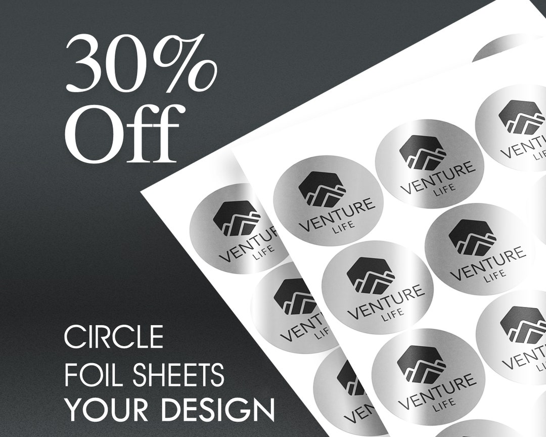 Foil Labels / Foil Stickers on A Sheet (2" Circles) : We Print Your ...