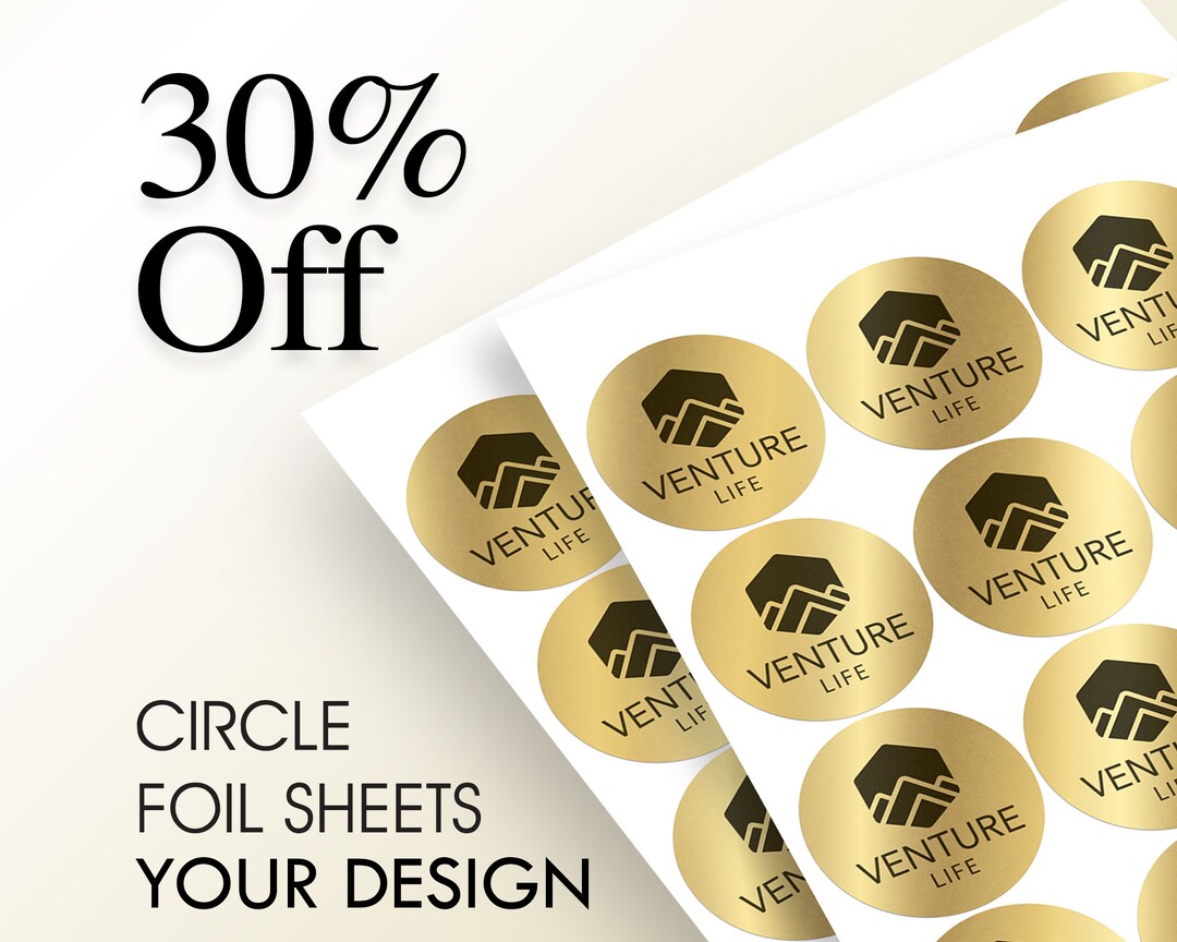 Foil Labels / Foil Stickers on A Sheet (2" Circles) : We Print Your ...