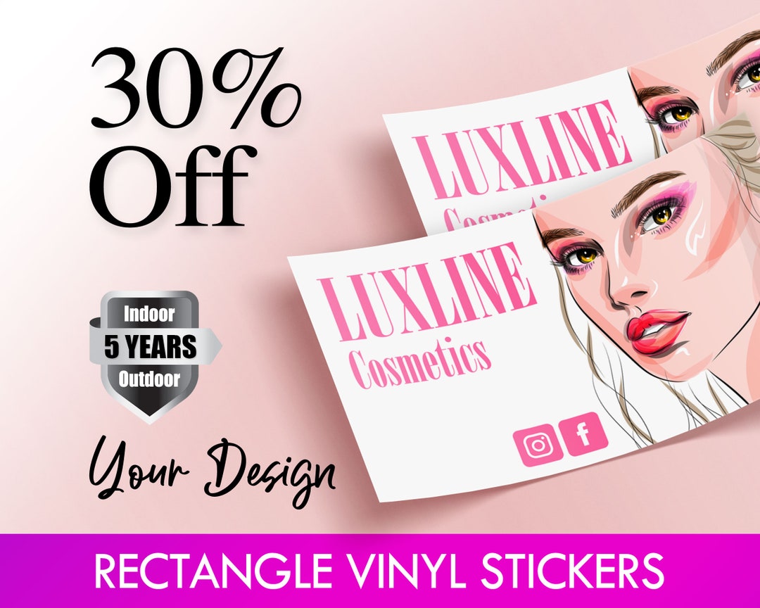 Rectangle Vinyl Stickers/labels Waterproof We Print Your Design ...