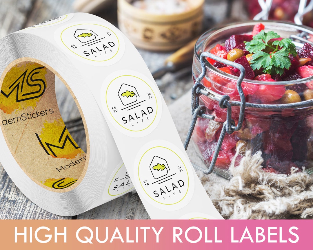 Custom Labels Stickers on A Roll: We Print Your Design - Etsy