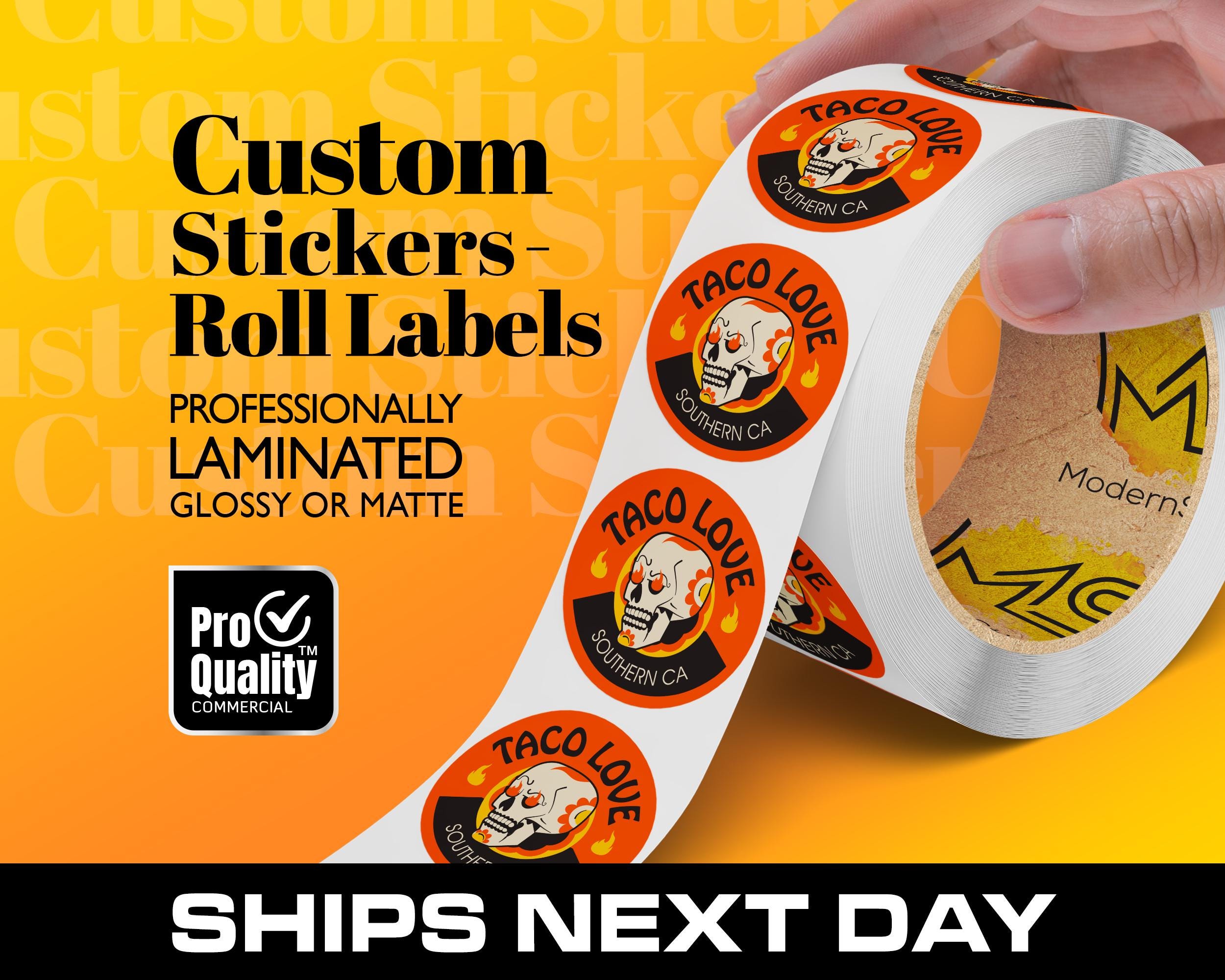 Next Day Air Stickers Custom Labels Stickers On A Roll Ships Next Day