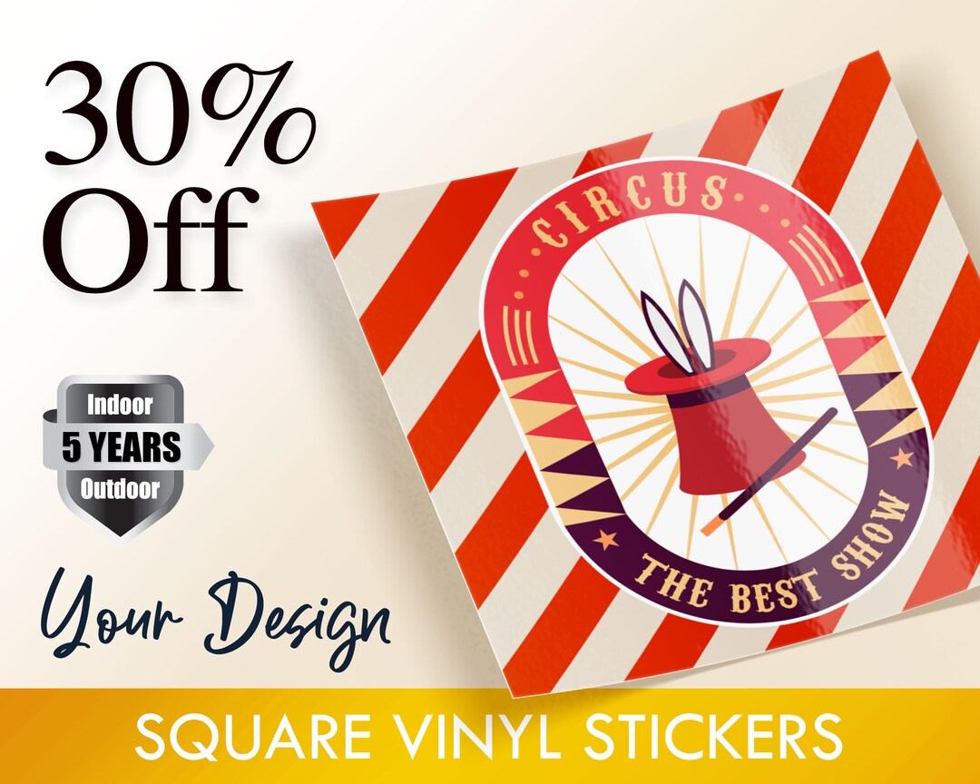 Square Vinyl Stickers/labels Waterproof We Print Your - Etsy