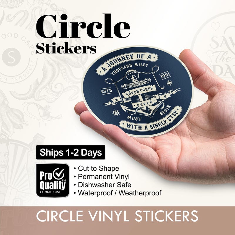 1 Round Waterproof Labels - Etsy