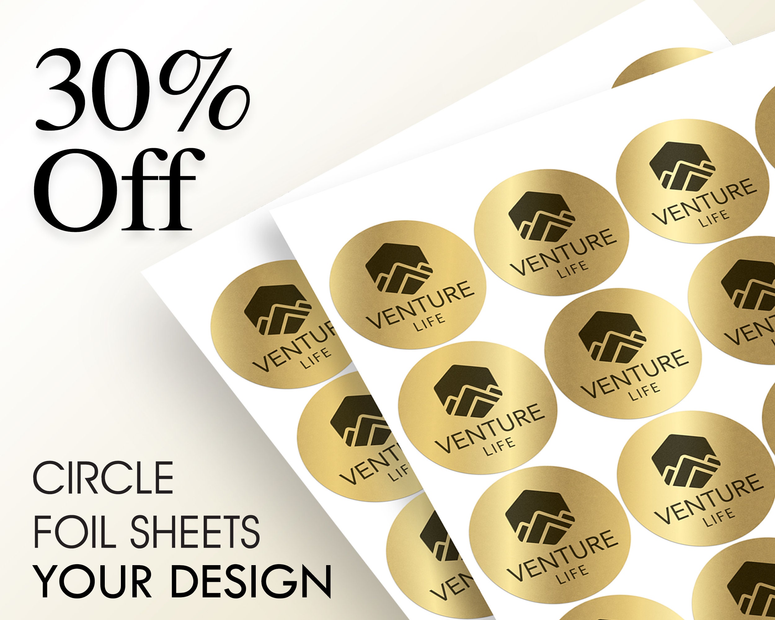 Foil Labels / Foil Stickers on A Sheet 2 Circles : We - Etsy